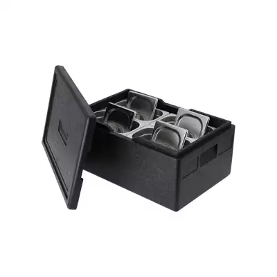 [Zestaw] Pojemnik termoizolacyjny GN 1/1 200 mm + 4x Pojemnik GN 1/4, 200 mm, ze stali ...