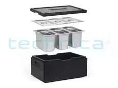 [Zestaw] Pojemnik termoizolacyjny GN 1/1 200 mm + 3x Pojemnik GN 1/3, 200 mm, ze stali ...