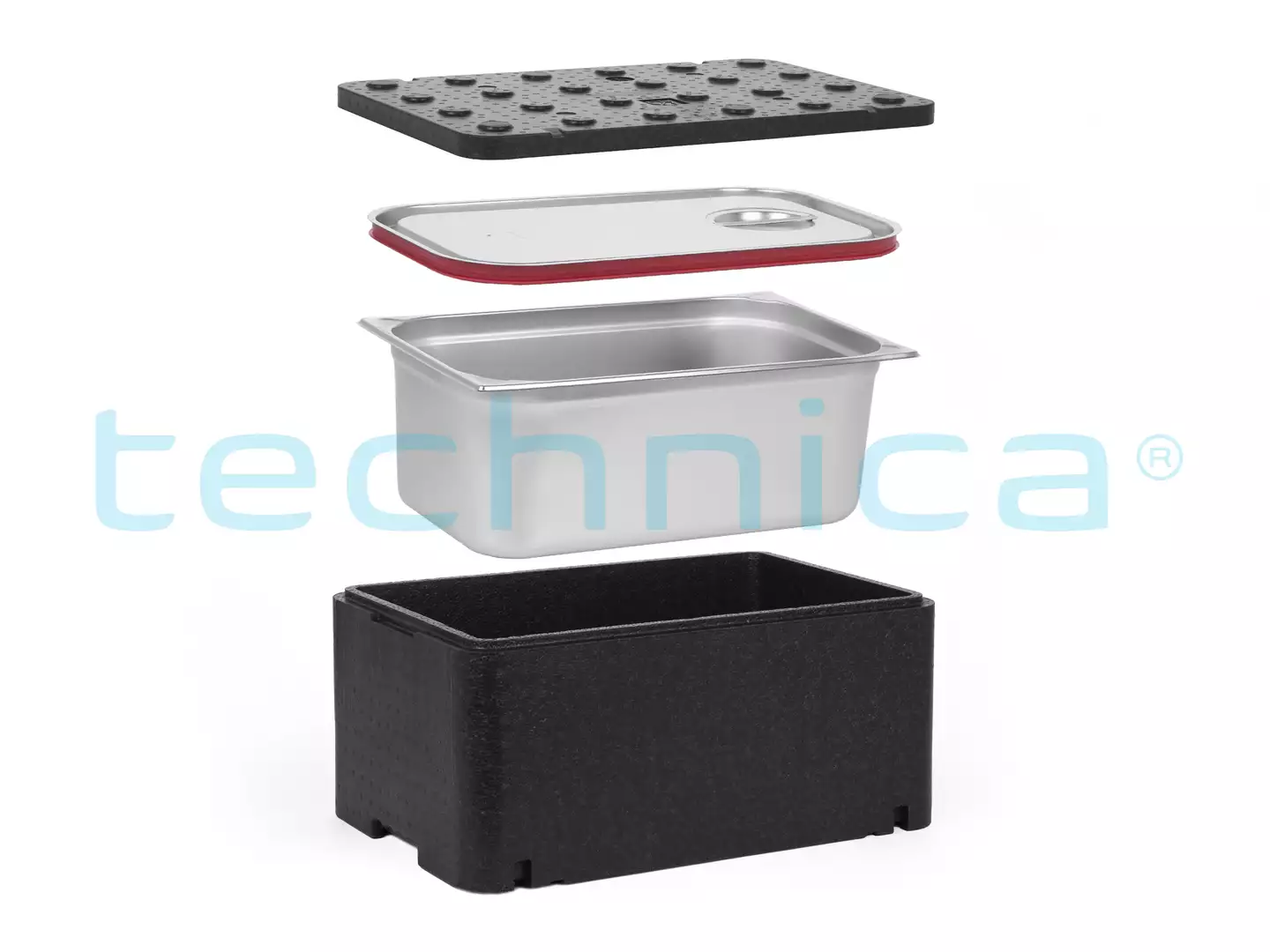 [Zestaw] Pojemnik termoizolacyjny GN 1/1 250 mm Essential Line + 1x Pojemnik GN 1/1, 200 mm, ze ...