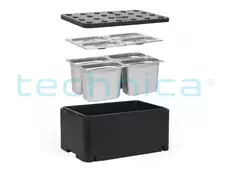 [Zestaw] Pojemnik termoizolacyjny GN 1/1 250 mm Essential Line + 4x Pojemnik GN 1/4, 200 mm, ze ...