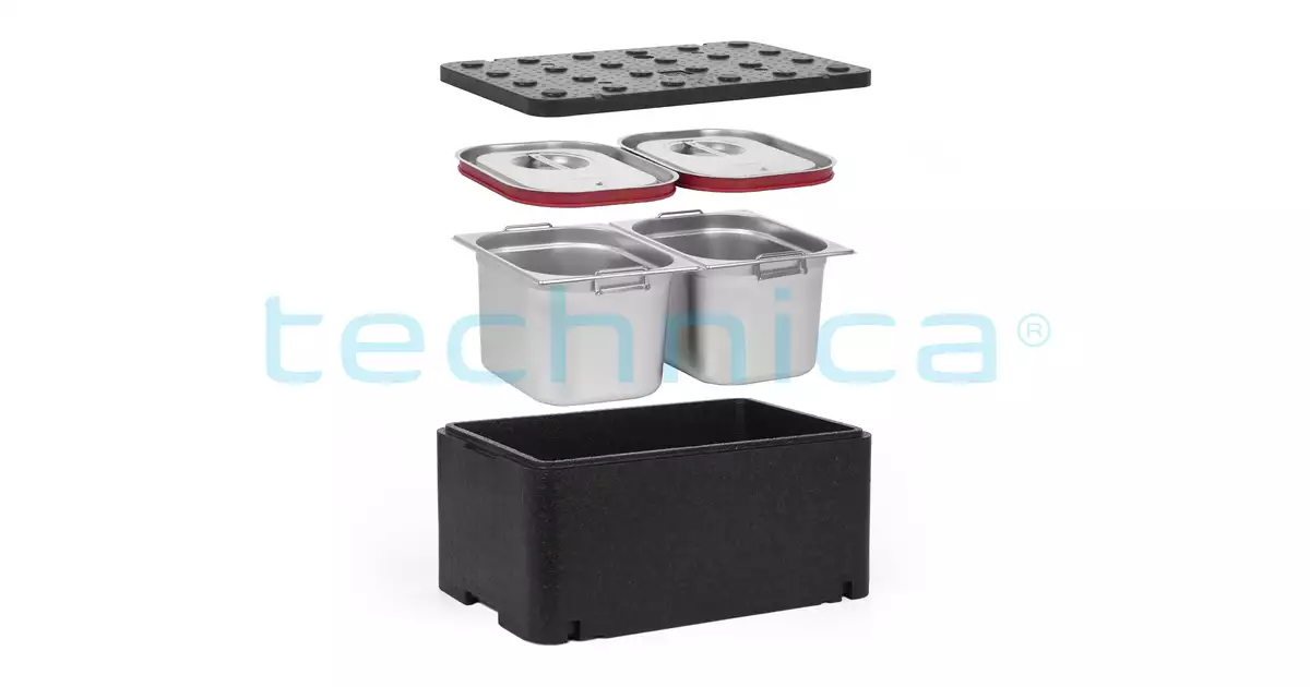 [Zestaw] Pojemnik termoizolacyjny GN 1/1 250 mm Essential Line + Pojemnik GN 1/2 200 mm, z ...