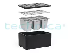 [Zestaw] Pojemnik termoizolacyjny GN 1/1 250 mm Essential Line + 3x Pojemnik GN 1/3, 200 mm, z ...